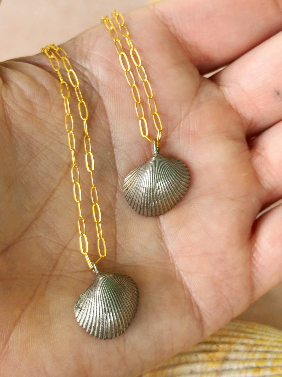 Cast Shell Pendant Necklace - Bronze/Goldfill – Mad Made Metals